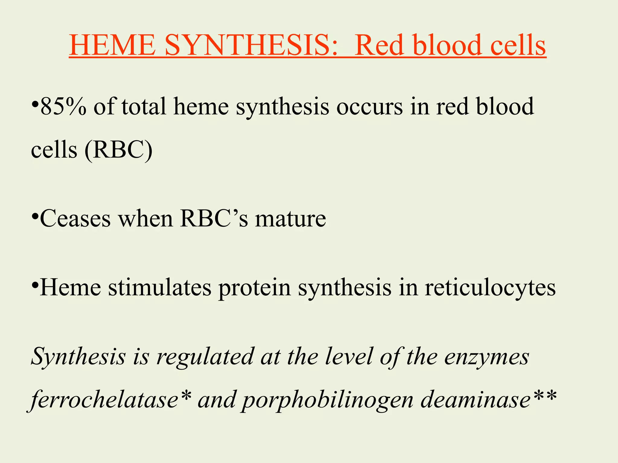 HEMOGLOBIN SYNTHESIS | PPT