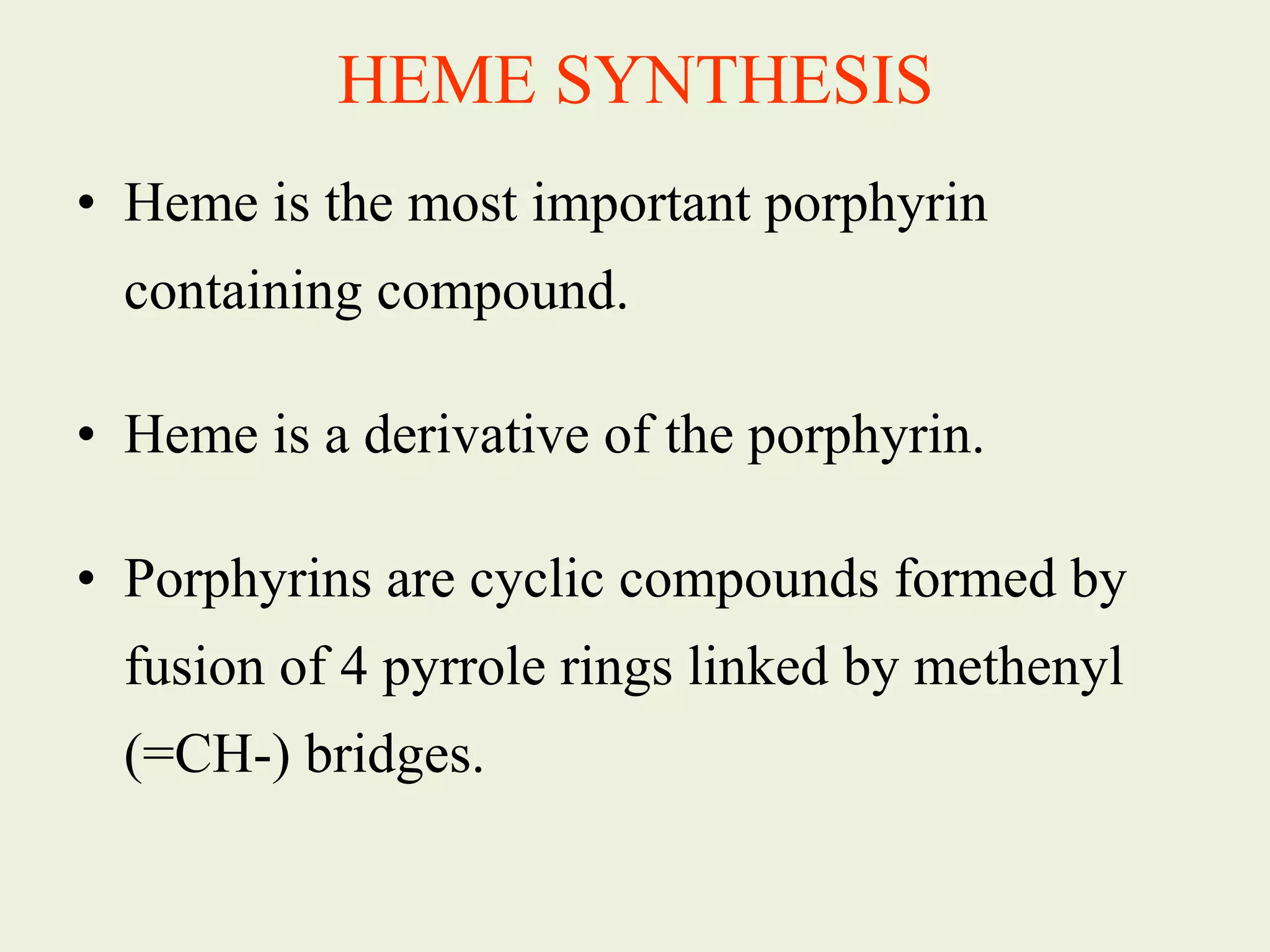 HEMOGLOBIN SYNTHESIS | PPT