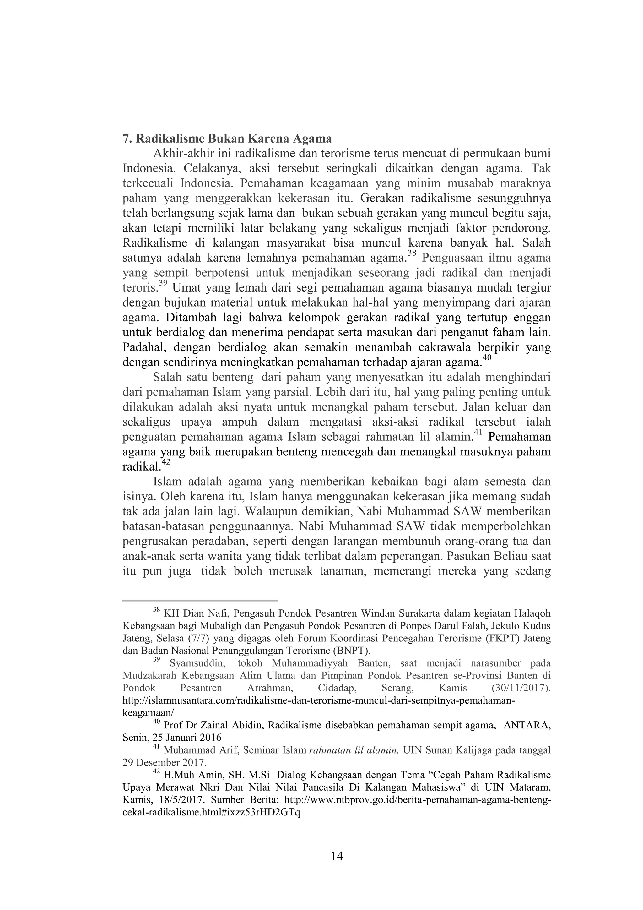 Isu isu seputar radikalisme (makalah) | PDF