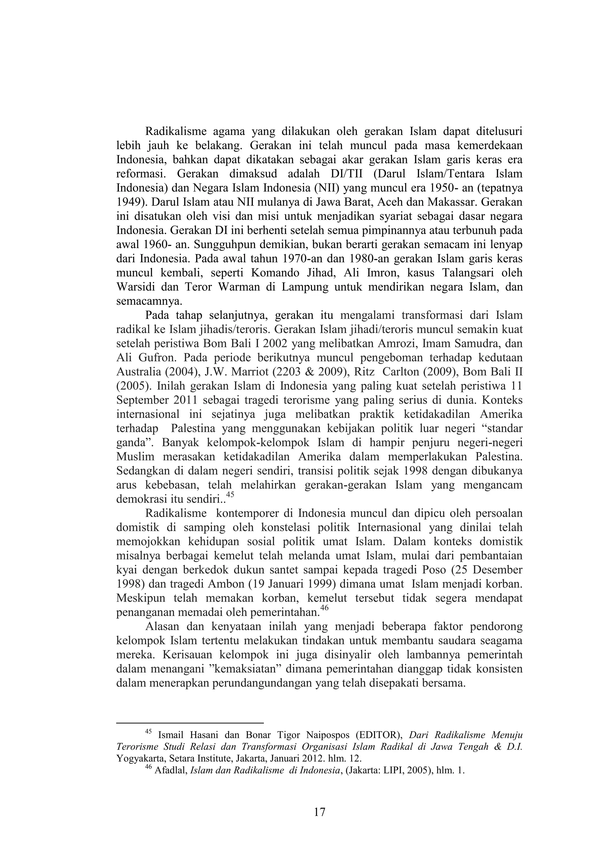 Isu isu seputar radikalisme (makalah) | PDF