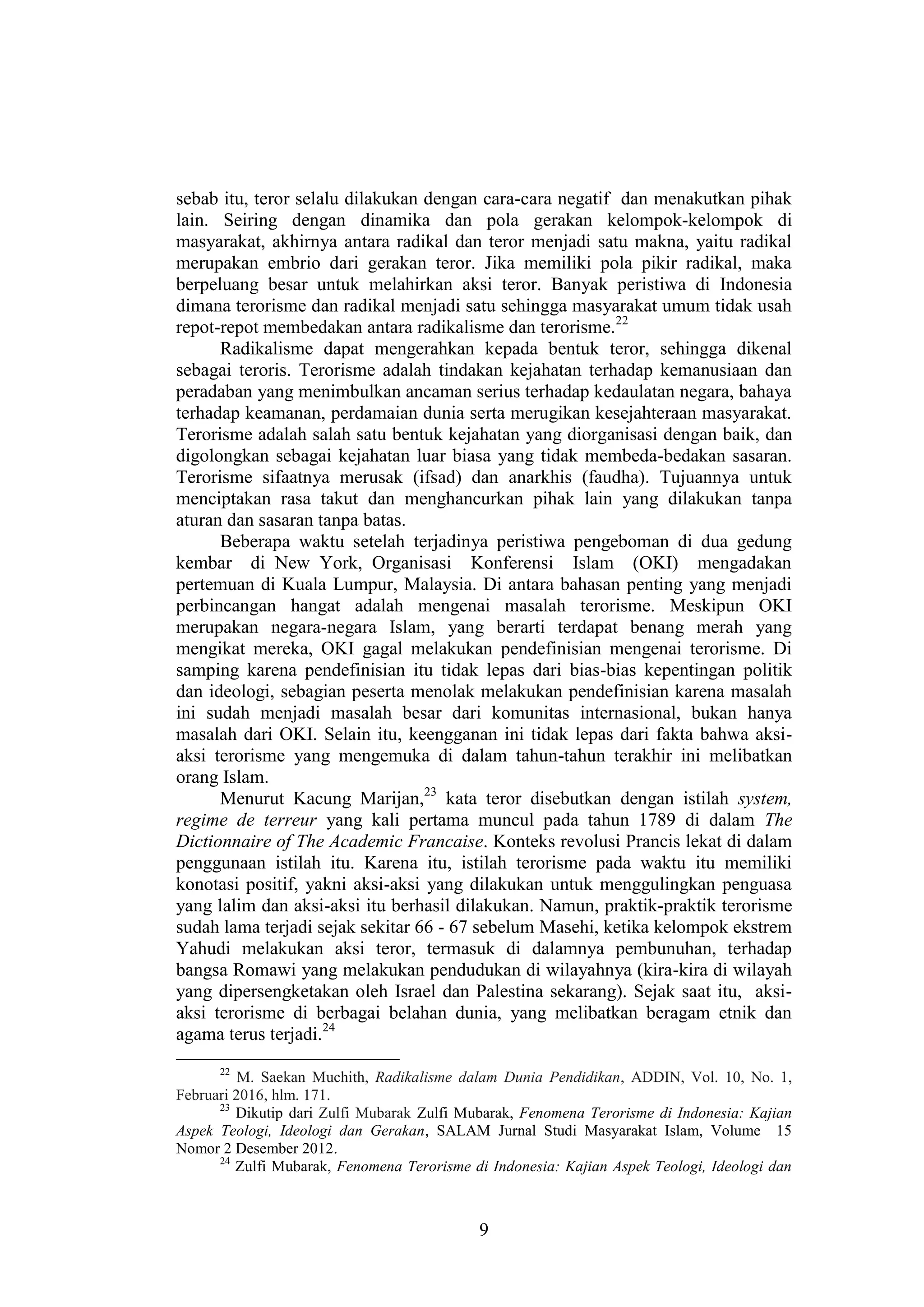 Isu isu seputar radikalisme (makalah) | PDF
