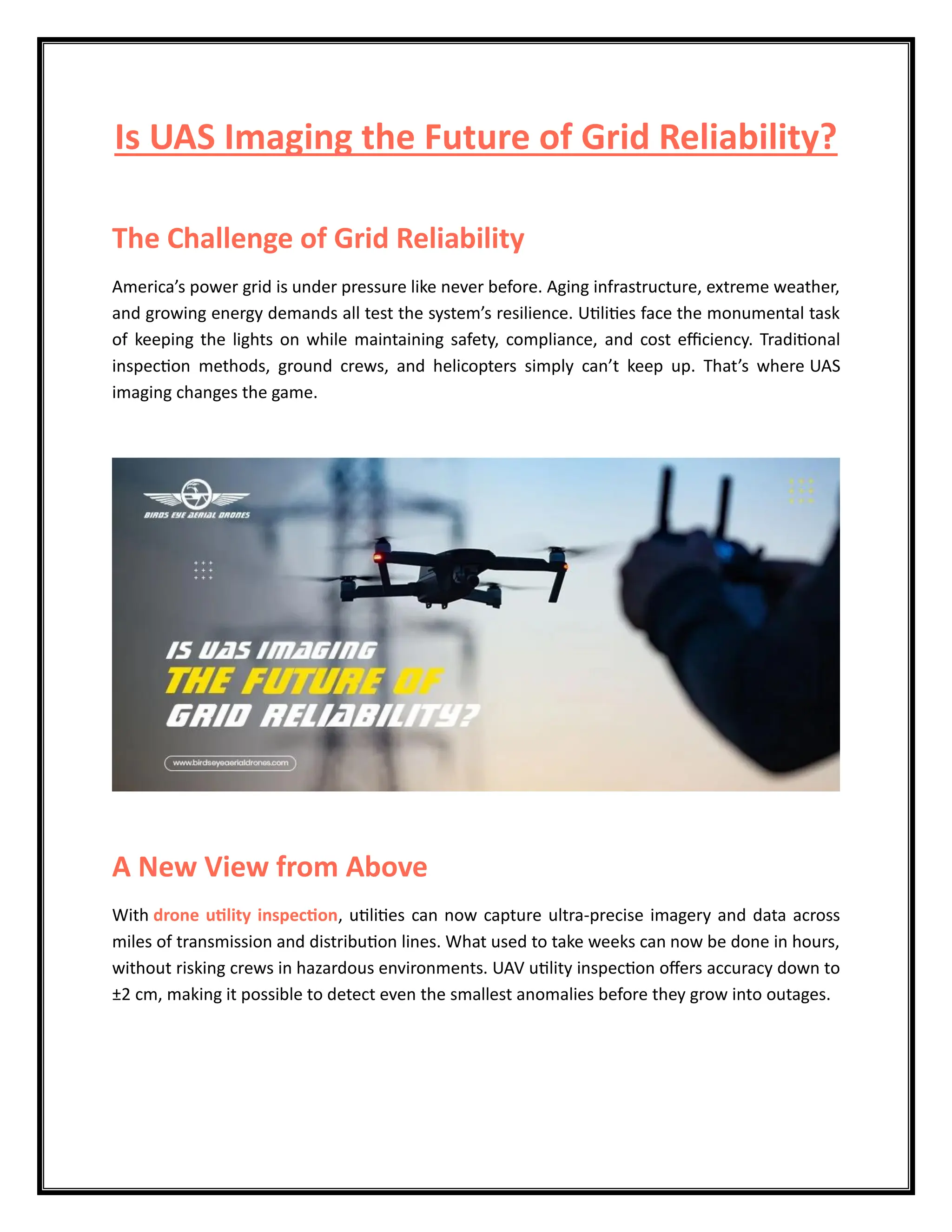 Is UAS Imaging the Future of Grid Reliability? | PDF