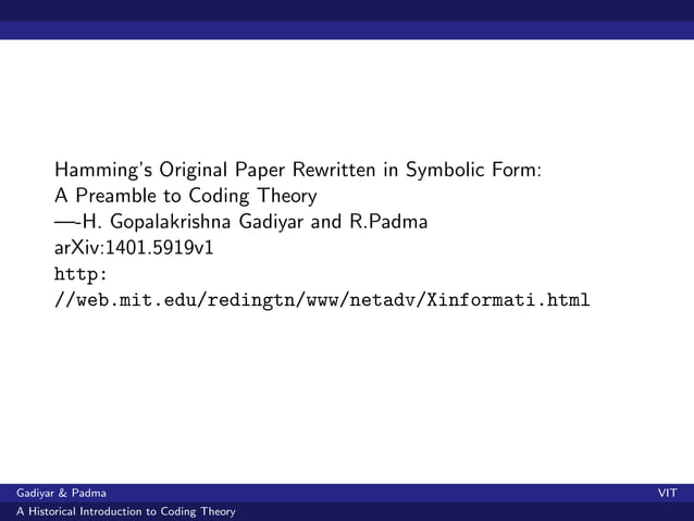 How were the first error correcting codes constructed? A historical introduction to coding ...