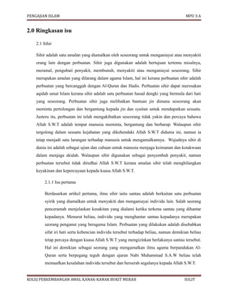 Isu merosakkan aqidah umat Islam -SIHIR- | PDF