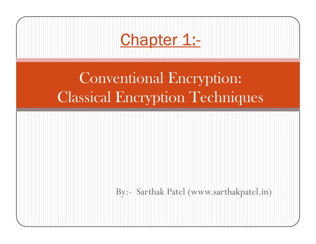 IS Unit 1_Conventional Encryption_Classical Encryption Techniques | PDF