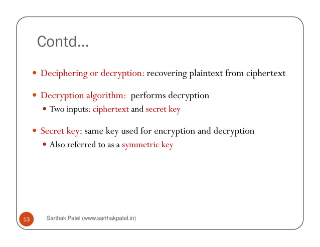 IS Unit 1_Conventional Encryption_Classical Encryption Techniques | PPT
