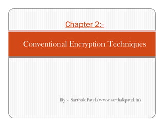 Is unit 2_conventional encryption techniques | PPT
