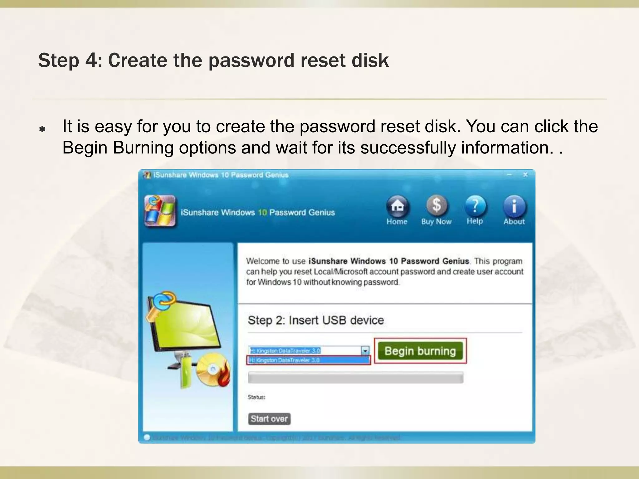 iSunshare windows 10 password genius to reset windows 10 login password | PPTX