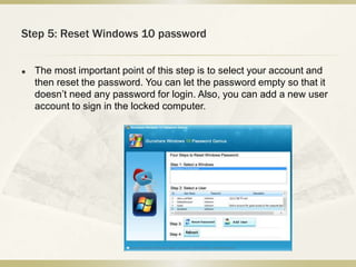 iSunshare windows 10 password genius to reset windows 10 login password ...