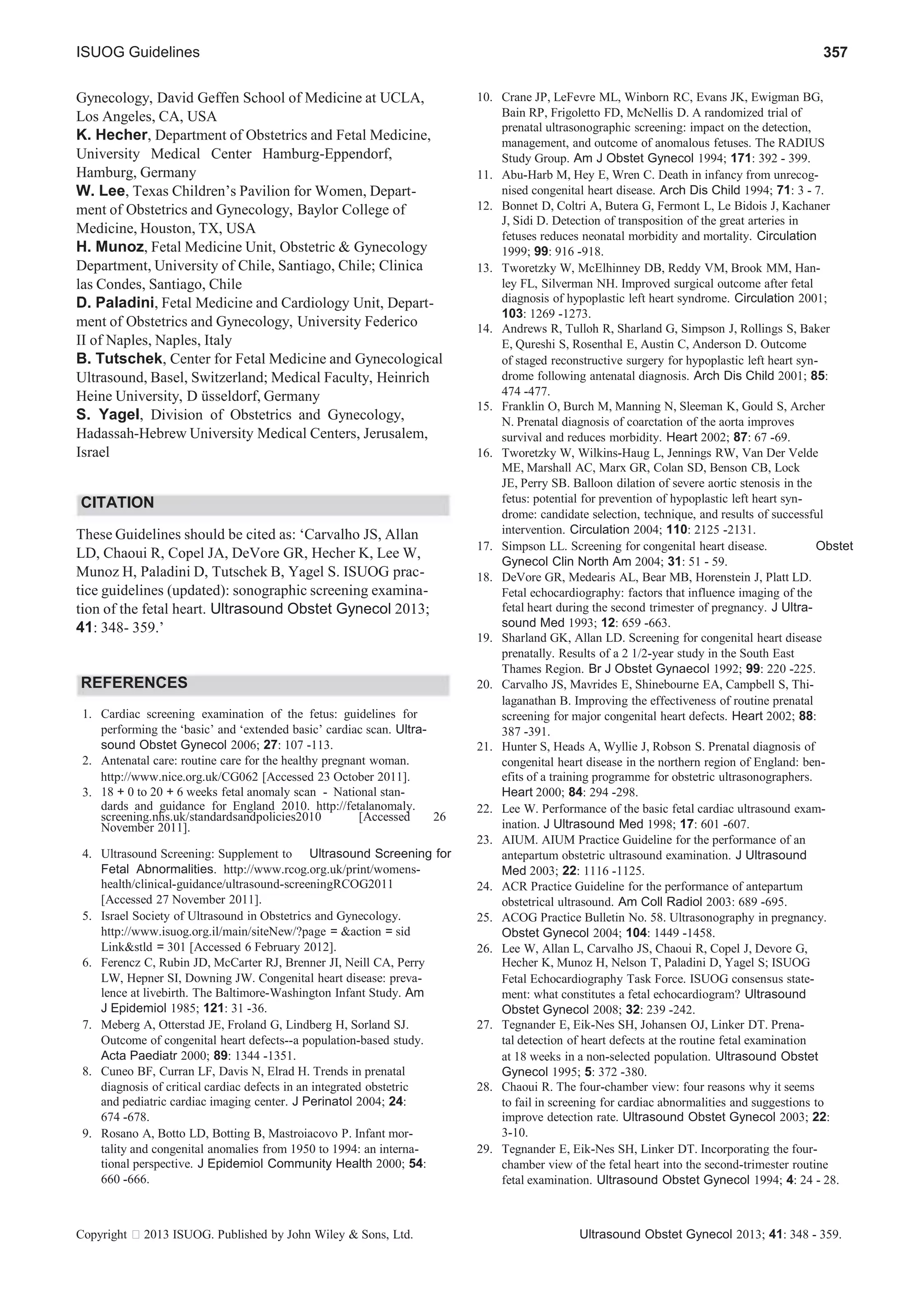 ISUOG Practice Guidelines (updated): sonographic screening examination ...
