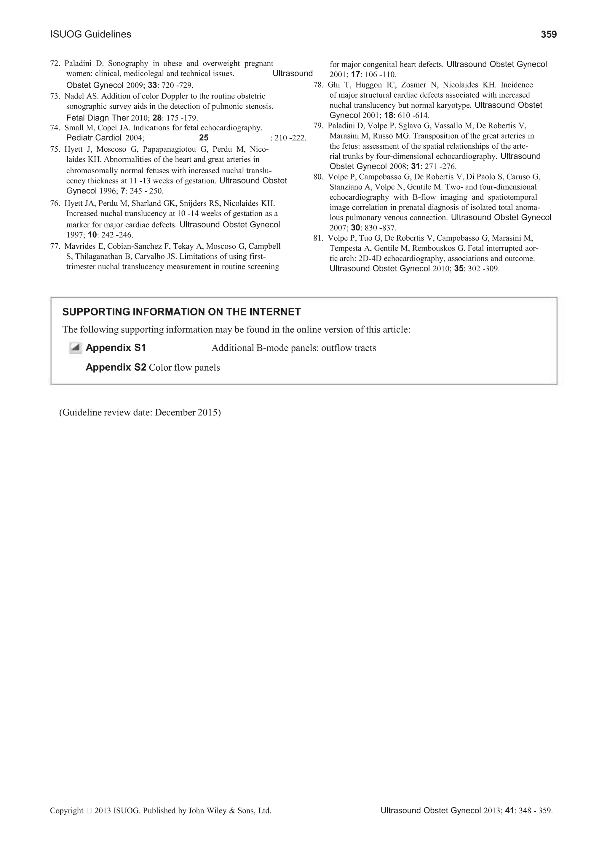 ISUOG Practice Guidelines (updated): sonographic screening examination ...