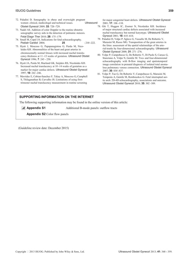 Isuog Practice Guidelines Updated Sonographic Screening Examination