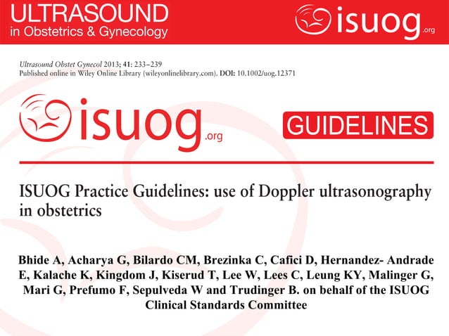 ISUOG Practice Guidelines: Use of Doppler ultrasonography in obstetrics ...