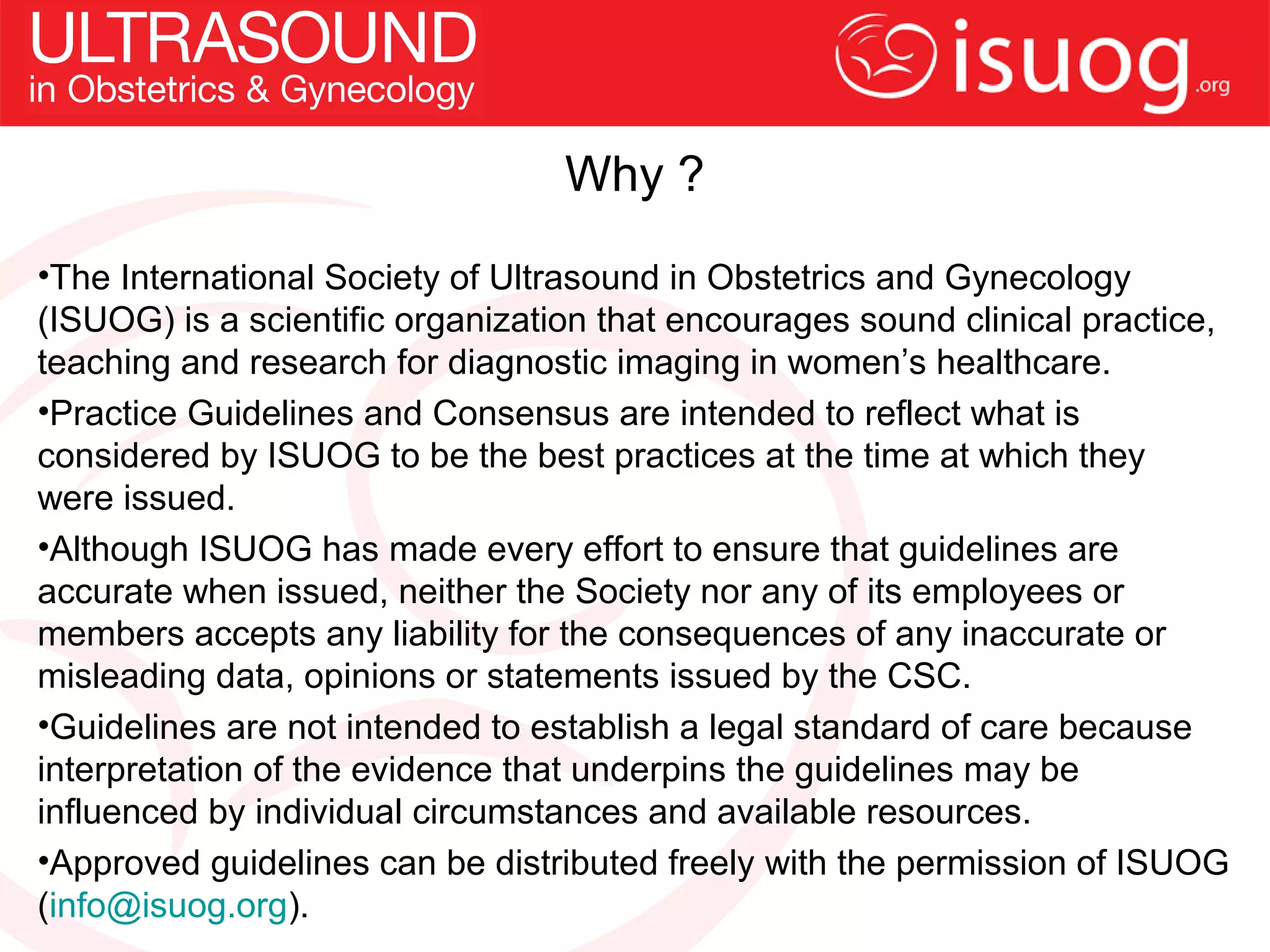 ISUOG Mid-trimester Guidelines | PPT