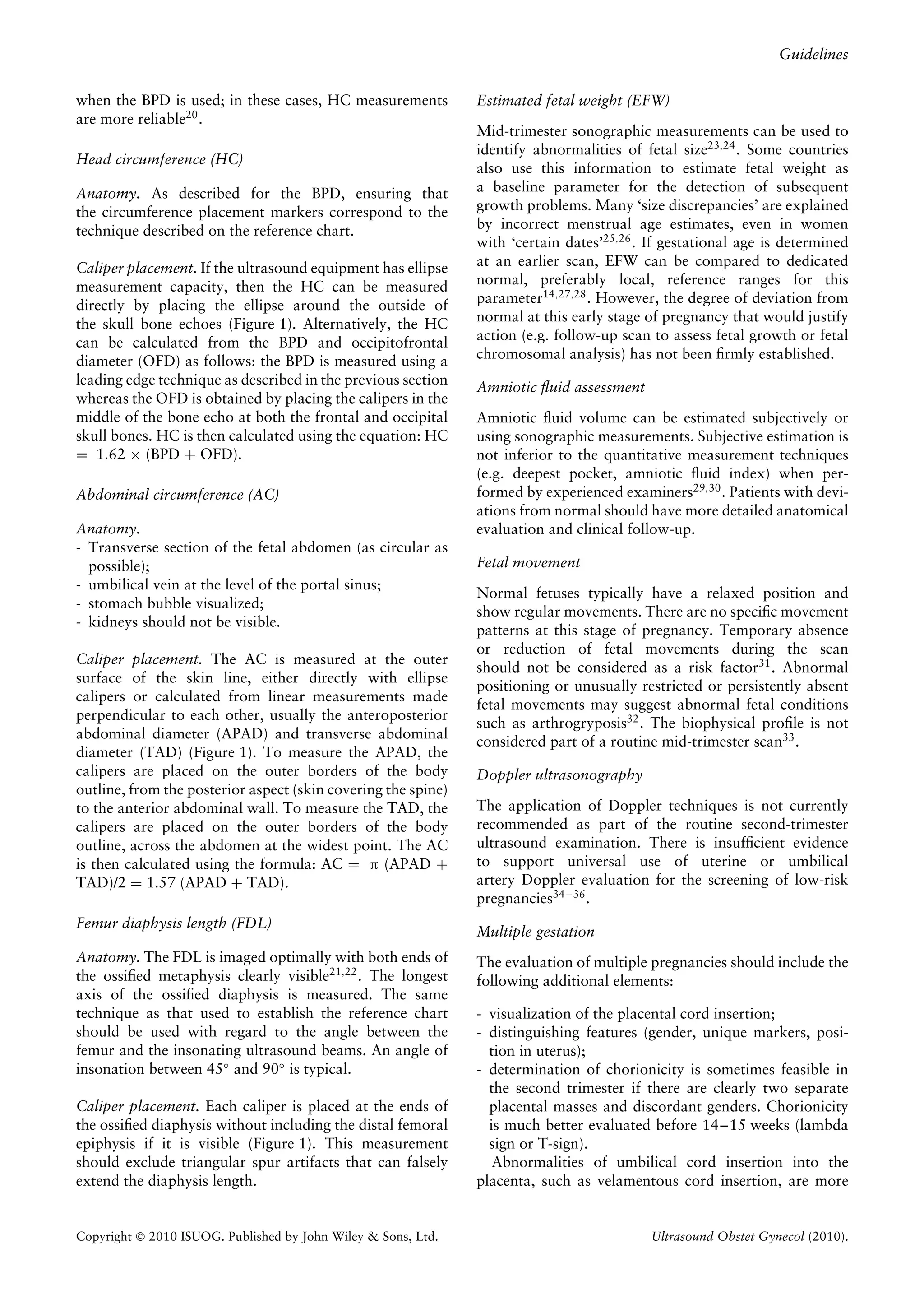 Guía ISUOG sobre ecografía del segundo trimestre | PDF