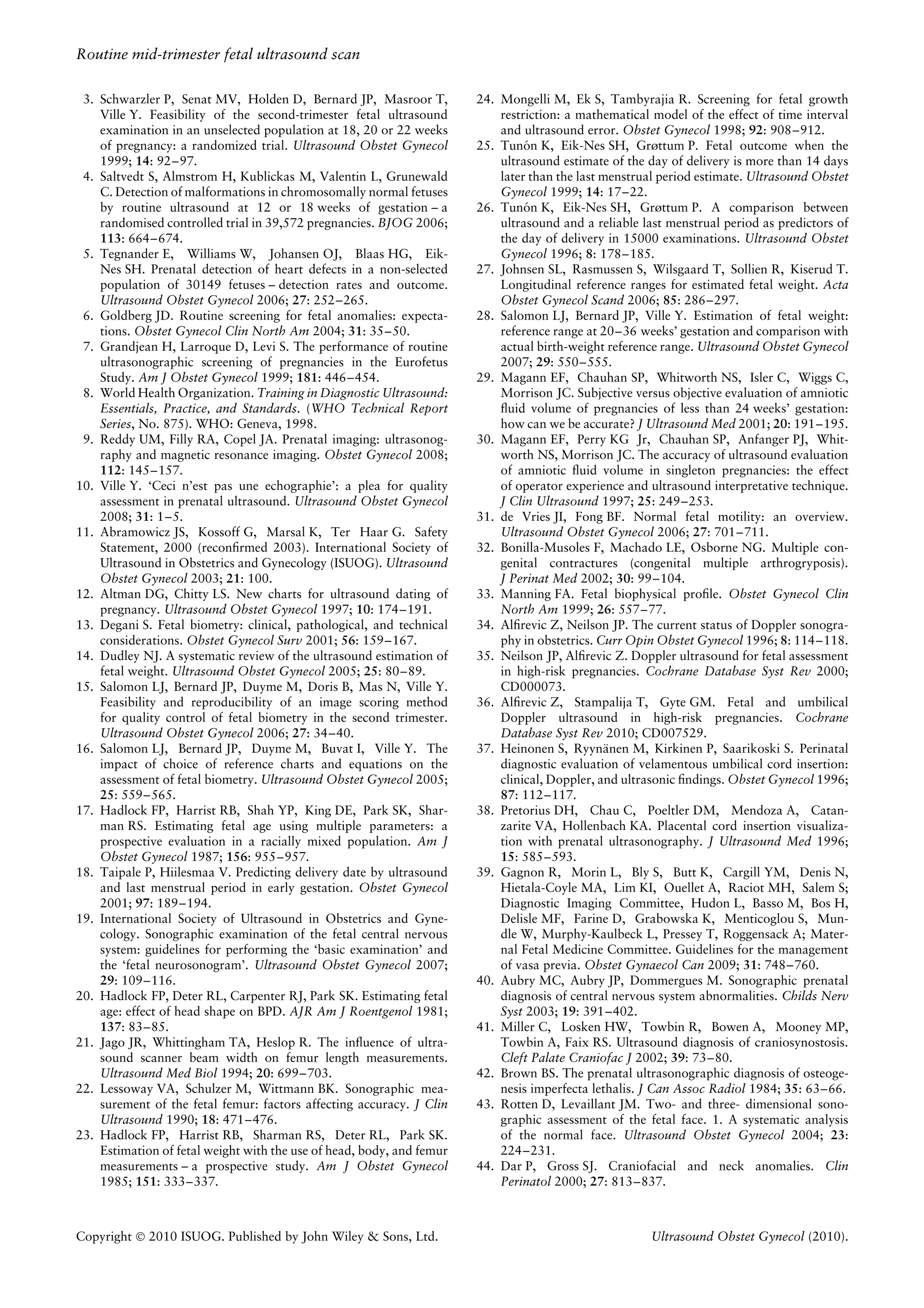 Guía ISUOG sobre ecografía del segundo trimestre | PDF