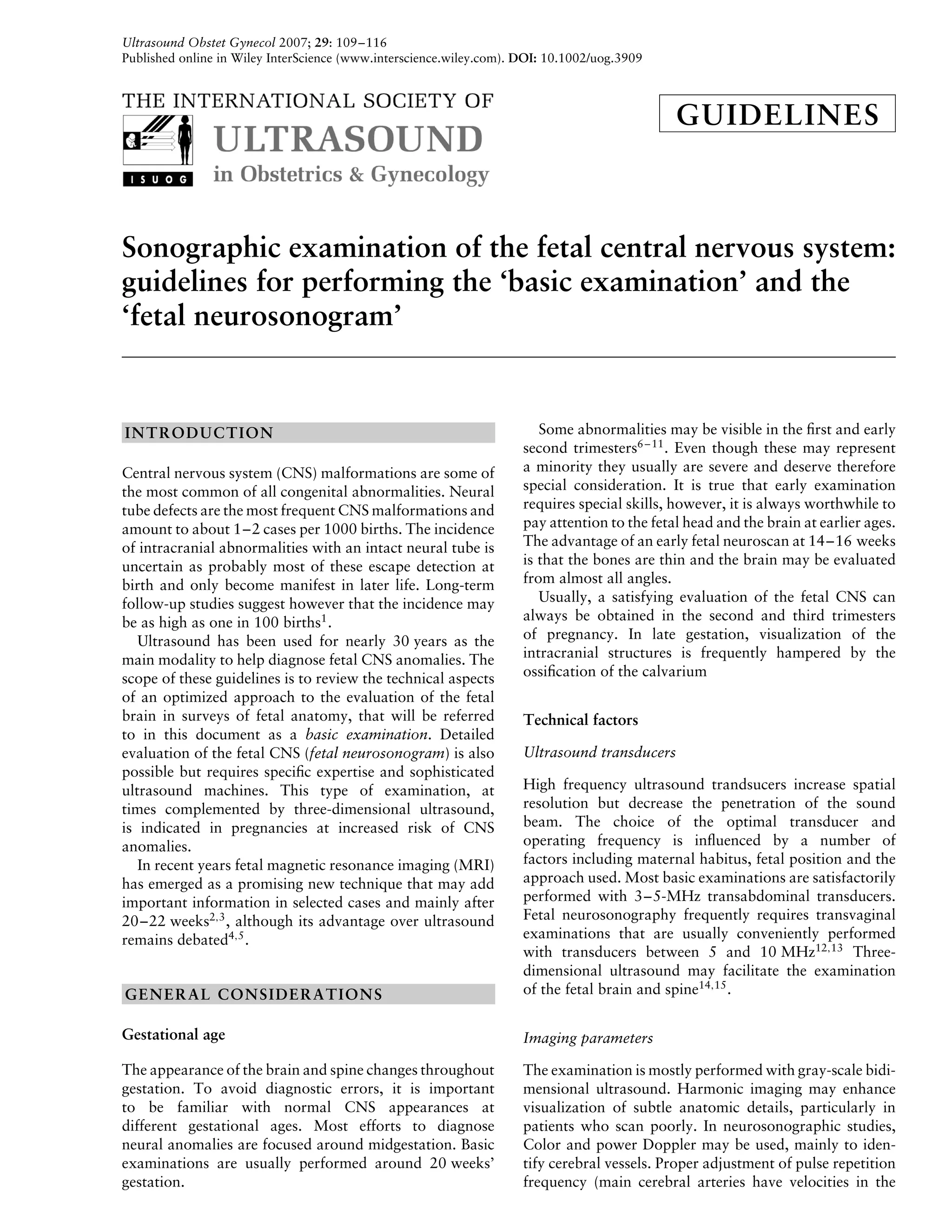 Guía ISUOG sobre ecografía del SNC | PDF