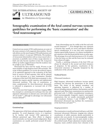 Guía ISUOG sobre ecografía del SNC | PDF