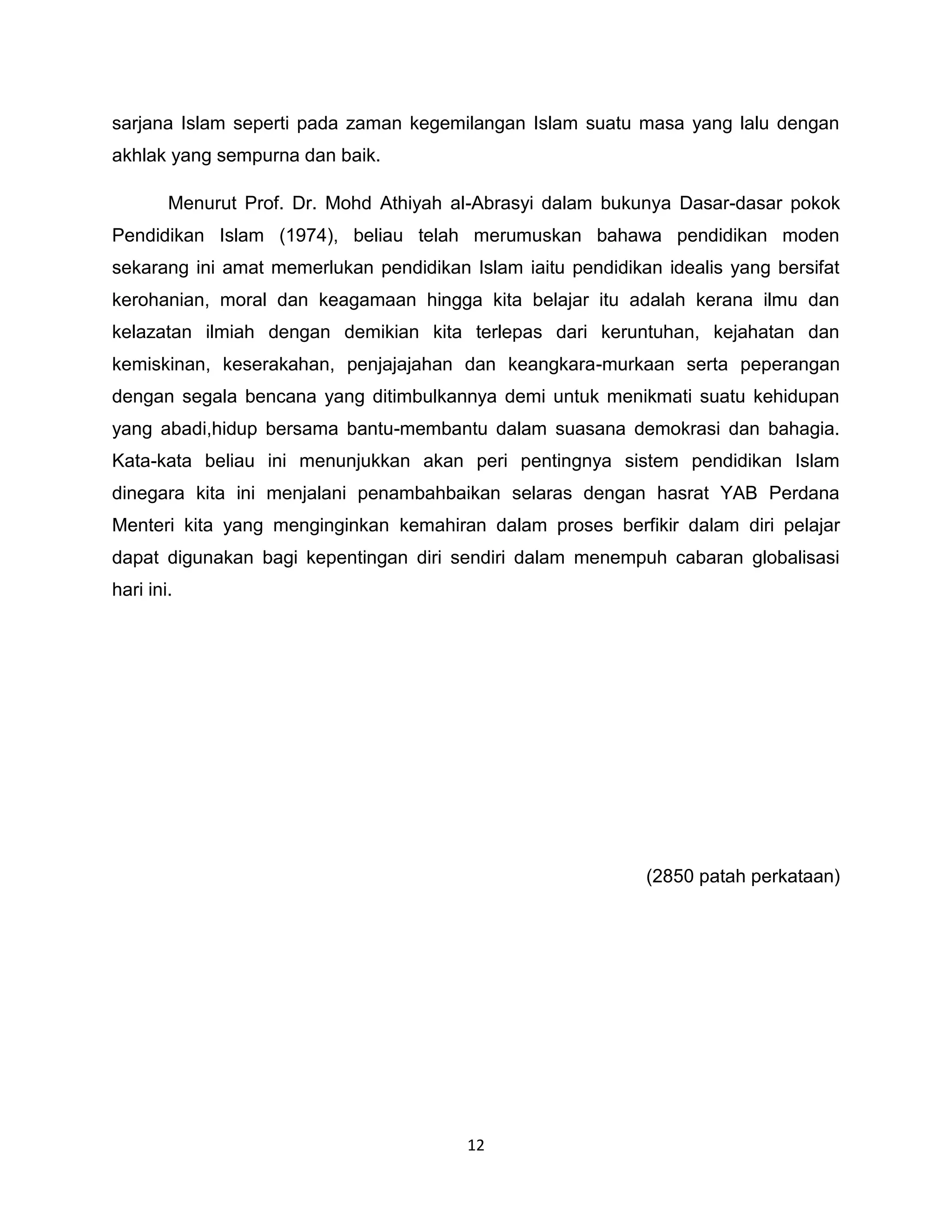 Isu penambahbaikan sistem pendidikan Islam | DOCX