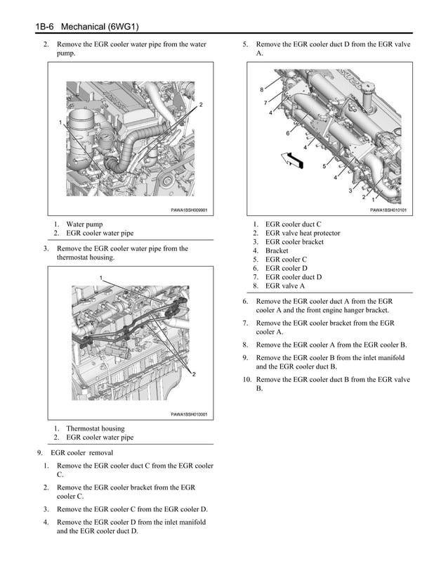 Isuzu 6 wg1 diesel engine service repair manual (for kawasaki wheel loader 95z7, 115z7) | PDF