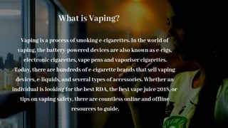 Is Vaping Bad for You | PPT