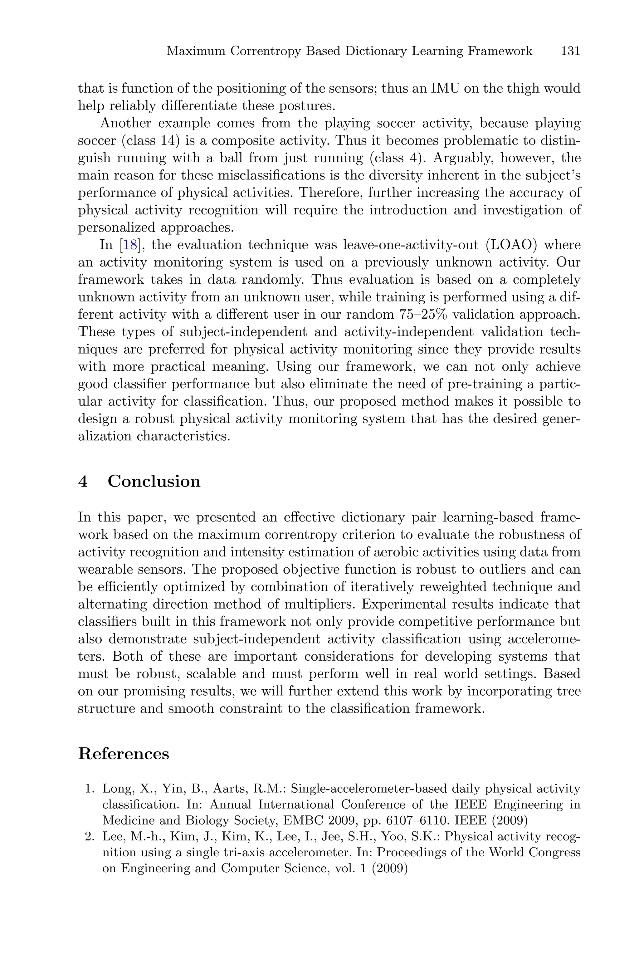 Maximum Correntropy Based Dictionary Learning Framework for Physical Activity Recognition Using ...