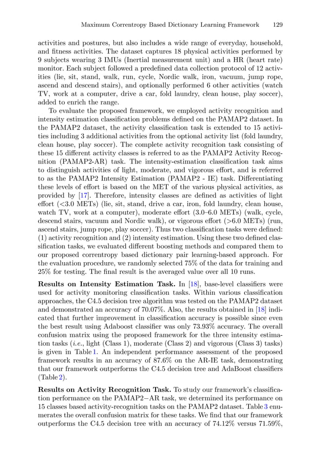 Maximum Correntropy Based Dictionary Learning Framework For Physical Activity Recognition Using