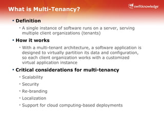 Multi-tenancy In the Cloud | PPT