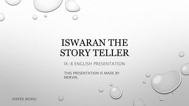 ISWARAN THE STORY TELLER {ENGLISH PRESENTATION2}.pptx | Hinduism ...