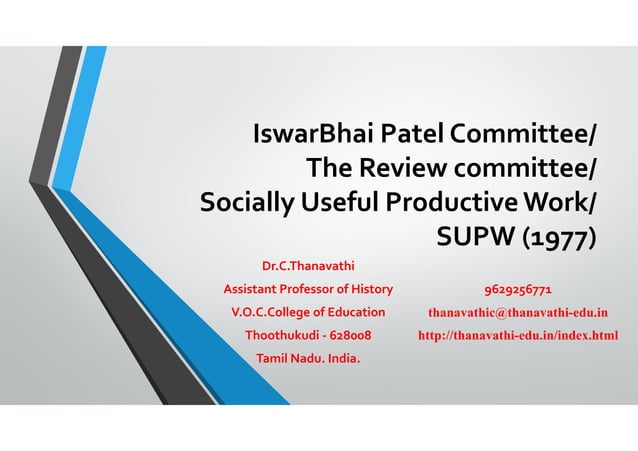 Iswar bhai patel committee Dr.C.Thanavathi | PDF