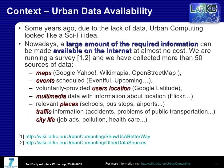 LarKC Tutorial at ISWC 2009 - Urban Computing