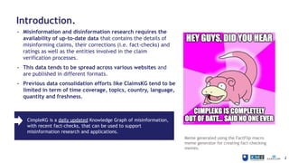 CimpleKG: A Continuously Updated Knowledge Graph on Misinformation ...