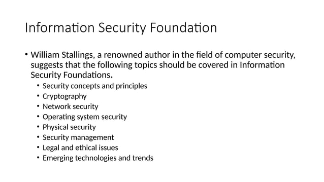 Foundation of the information securiety | PPT