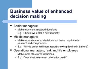 Enhancing Decision Making - Management Information System | PPT