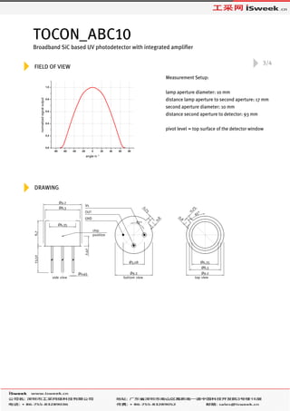 Isweek broadband si c based uv photodetector with integrated amplifier tocon-abc10 | PDF