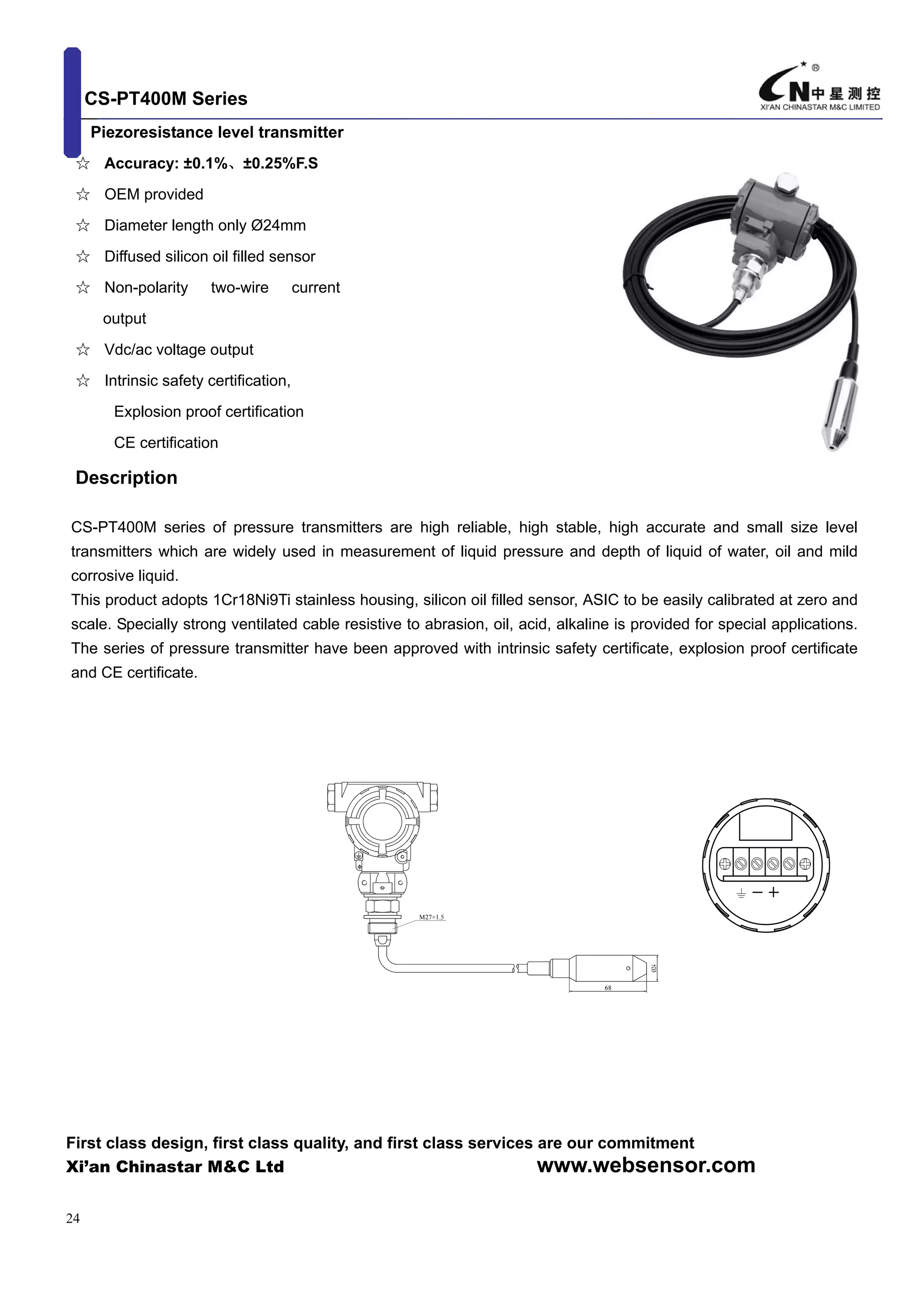 isweek piezoresistance level transmitter cs-pt400-m | PDF | Science