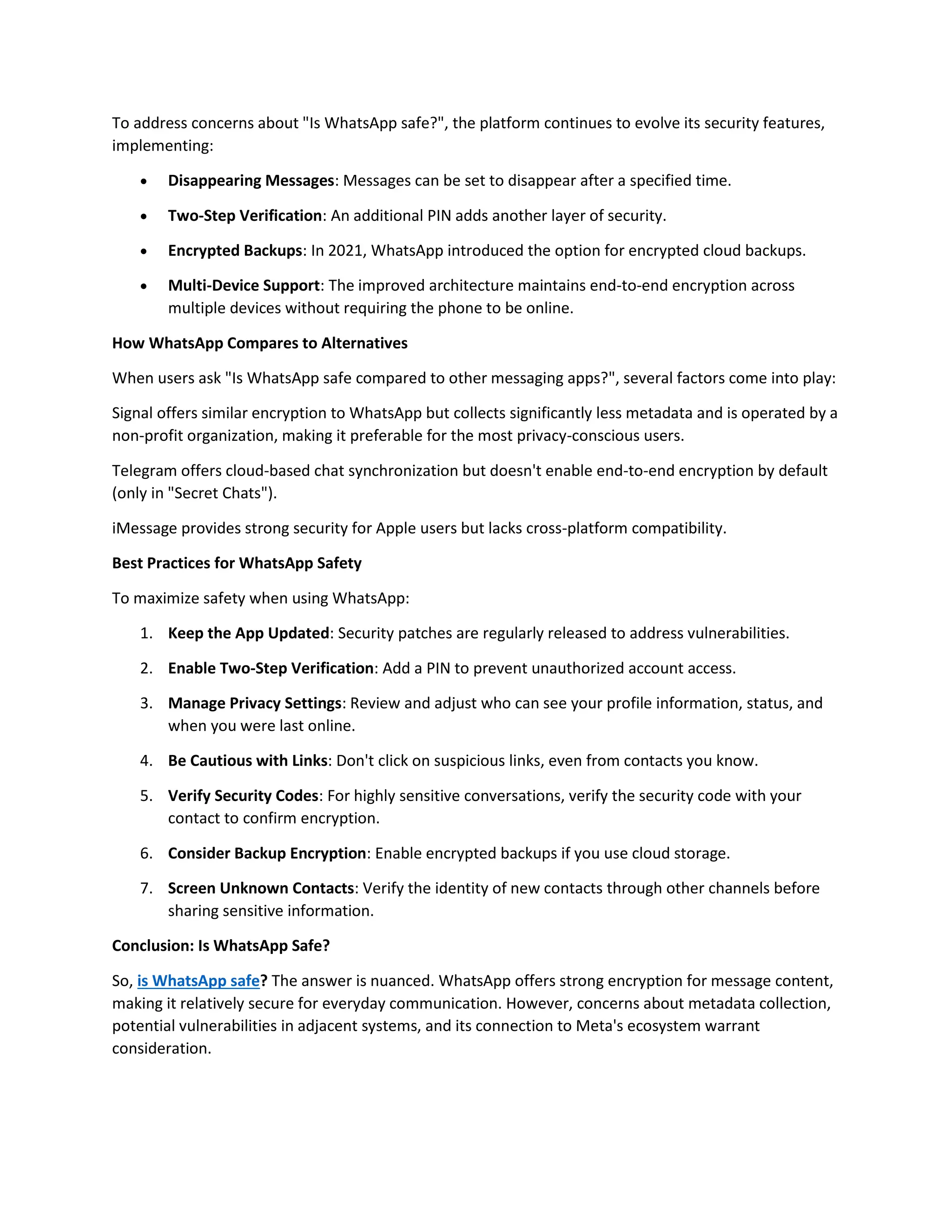 Is WhatsApp Safe? A Comprehensive Security Analysis | PDF