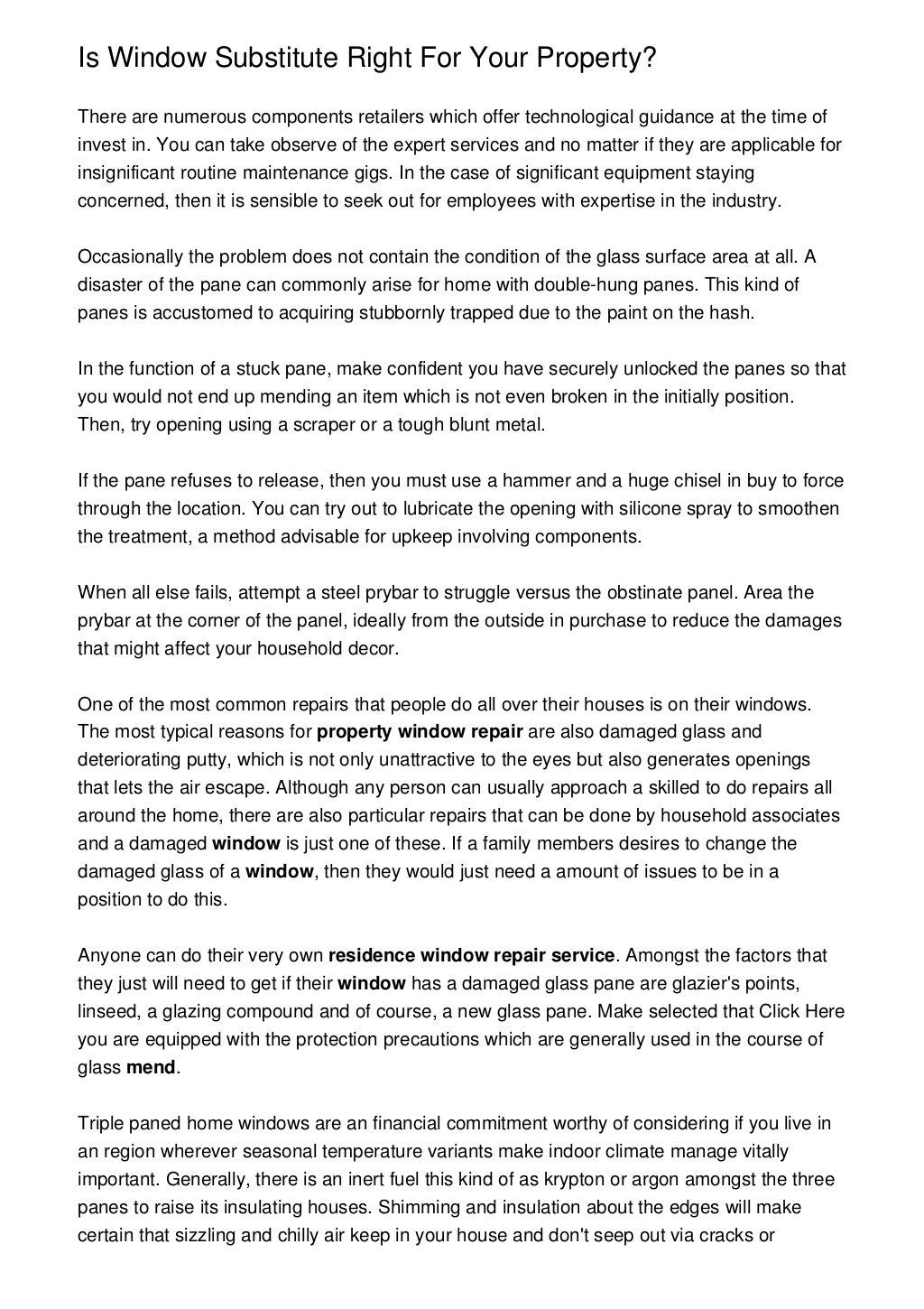 Is Window Substitute Right For Your Property?