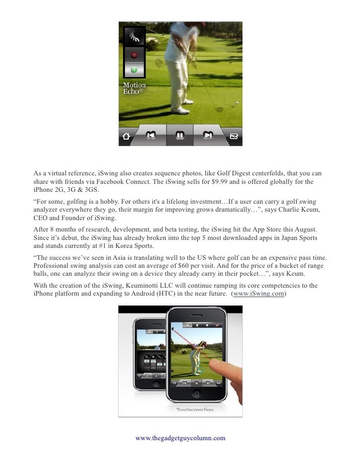 Iswing App The First Ever Golf Swing Analyzer For The Iphone David