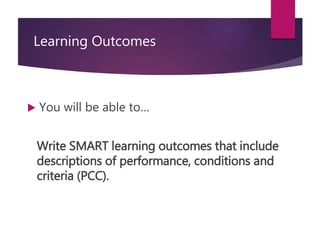 Writing Learning Objectives | PPTX