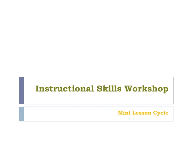 ISW mini lessoncycle | PPTX