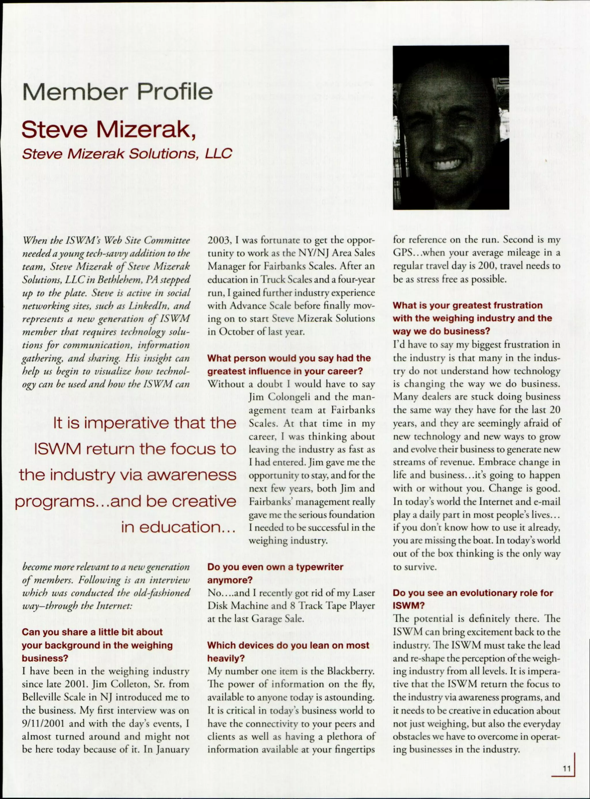 ISWM Interview Steve Mizerak | PDF