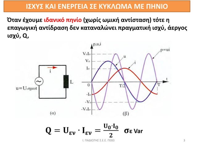 ΙΣΧΥΣ - ΕΝΕΡΓΕΙΑ ΣΕ 3Φ ΡΕΥΜΑ | PPT