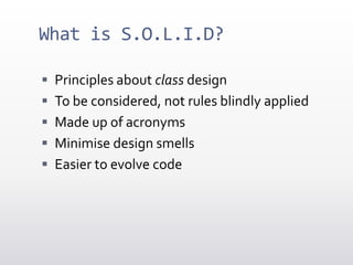 Is your code solid | PPTX