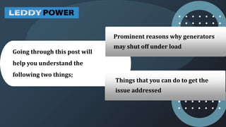 Is Your Generator Shutting Off Under Load Here’s What To Do | PPT