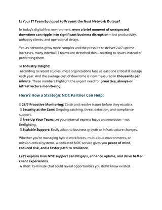 Is Your IT Team Equipped to Prevent the Next Network Outage.docx