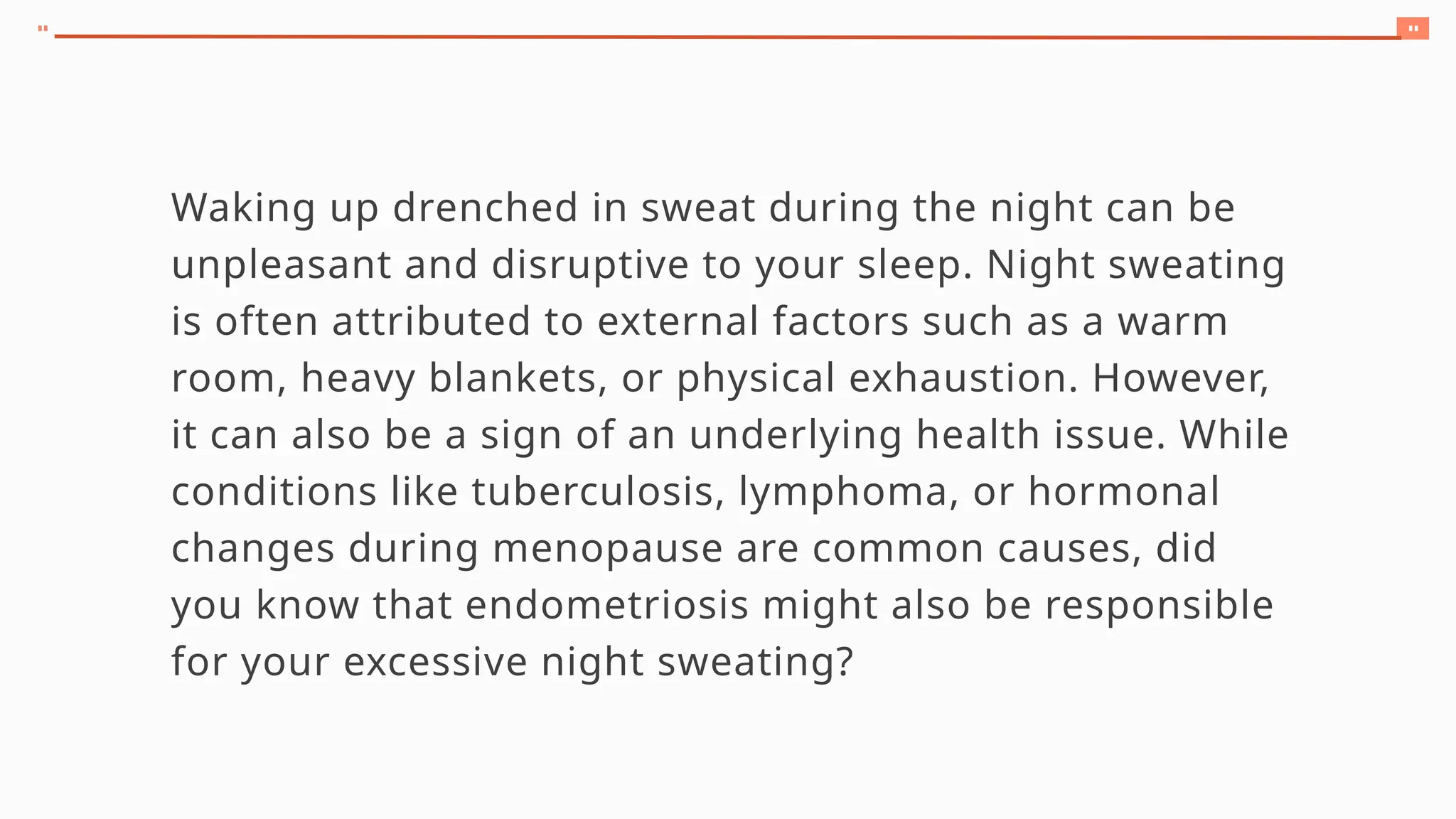 Is Your Night Sweating a Sign of Endometriosis.pptx | Menopause ...