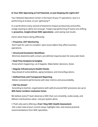 Is Your NOC Operating at Full Potential or Just Keeping the Lights On.docx