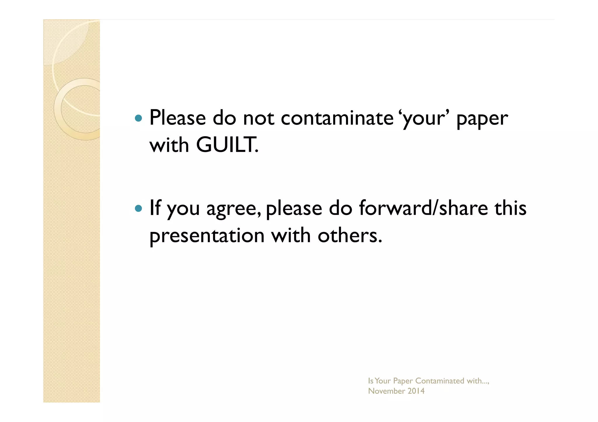 Is your paper contaminated with.... | PPT