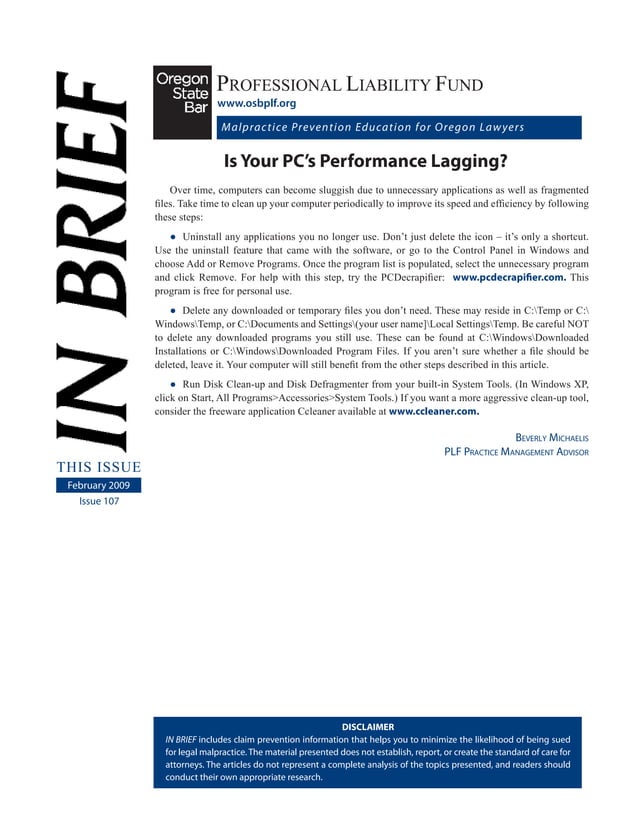 Is Your PCs Performance Lagging? | PDF | Shareware and Freeware | Computer Software and Applications